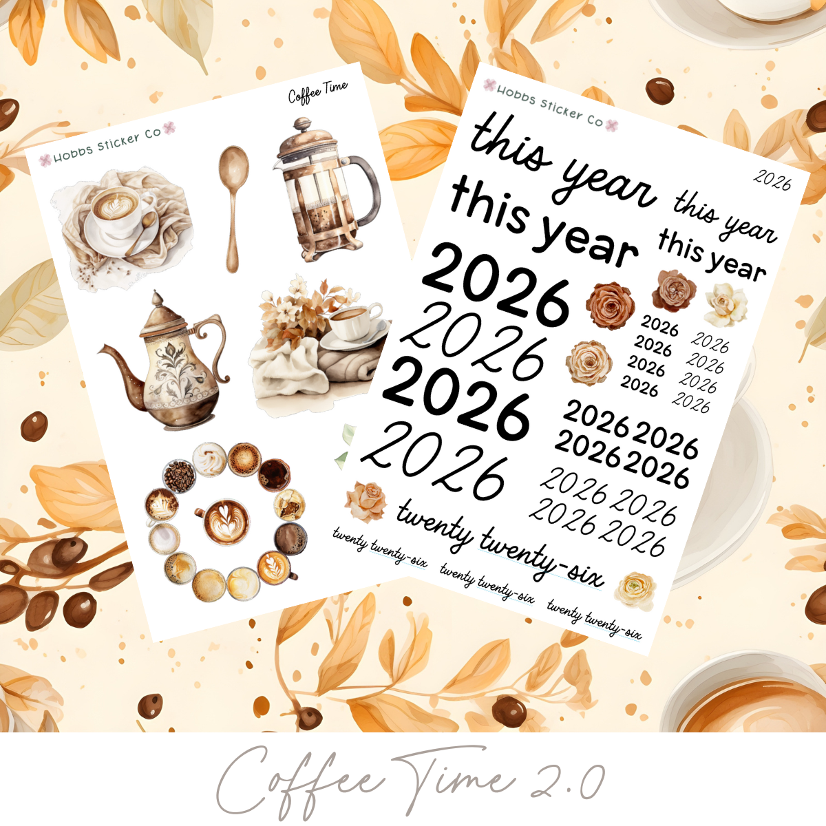 Coffee Time 2.0 Planner Setup Collection Bound Junior – Hobbs Sticker Co